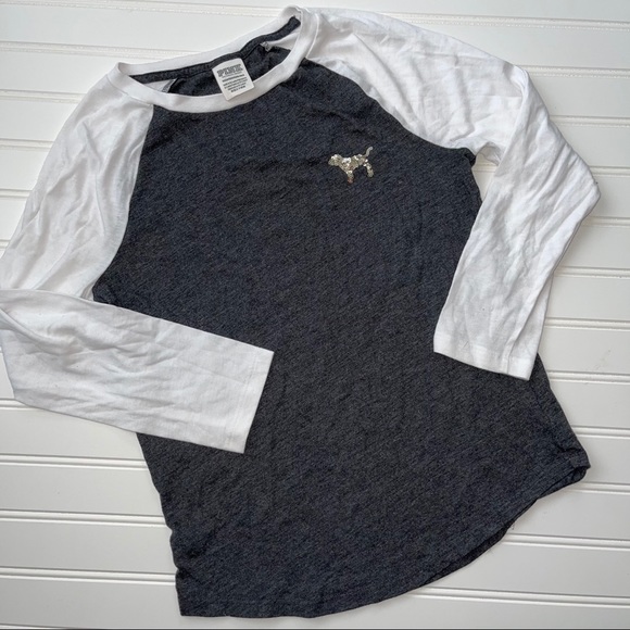 PINK Victoria's Secret | Tops | Victorias Secret Pink Sequin Tissue Tee ...